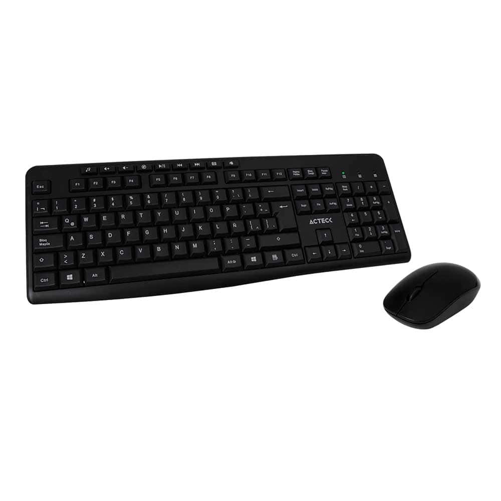 Kit de Teclado y Mouse Inalámbrico Negro (Español) Acteck AC-931748