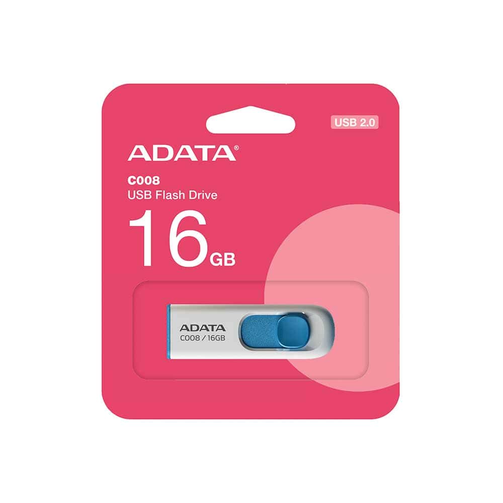 Memoria USB de 16 GB C008 Blanco con Azul Adata