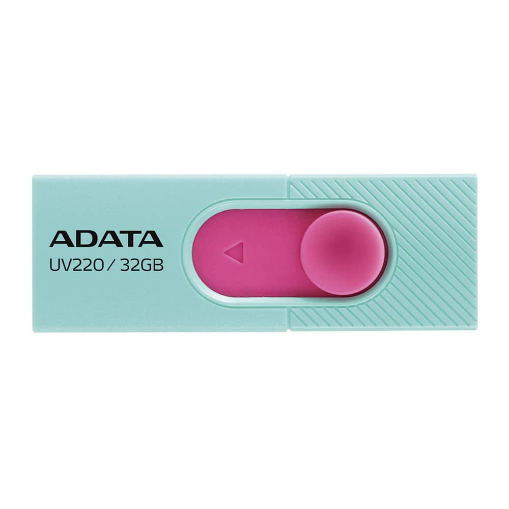 Memoria USB de 32 GB UV220 Verde con Rosa Adata