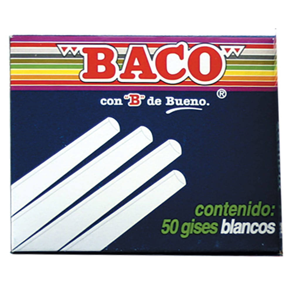 Gis Blanco Caja con 50 Piezas Baco
