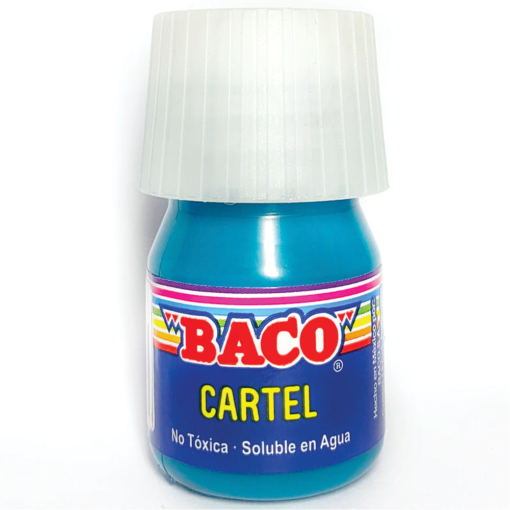 Pintura Escolar para Carteles Frasco con 20 ml Azul Turquesa 65 Baco