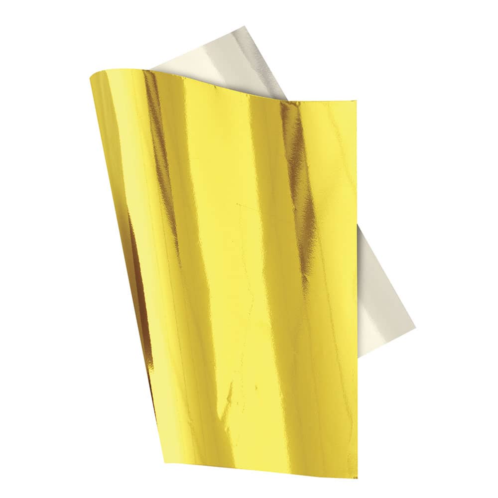 Papel Metálico Liso de 53 x 70 cm con 10 Hojas Oro Galas
