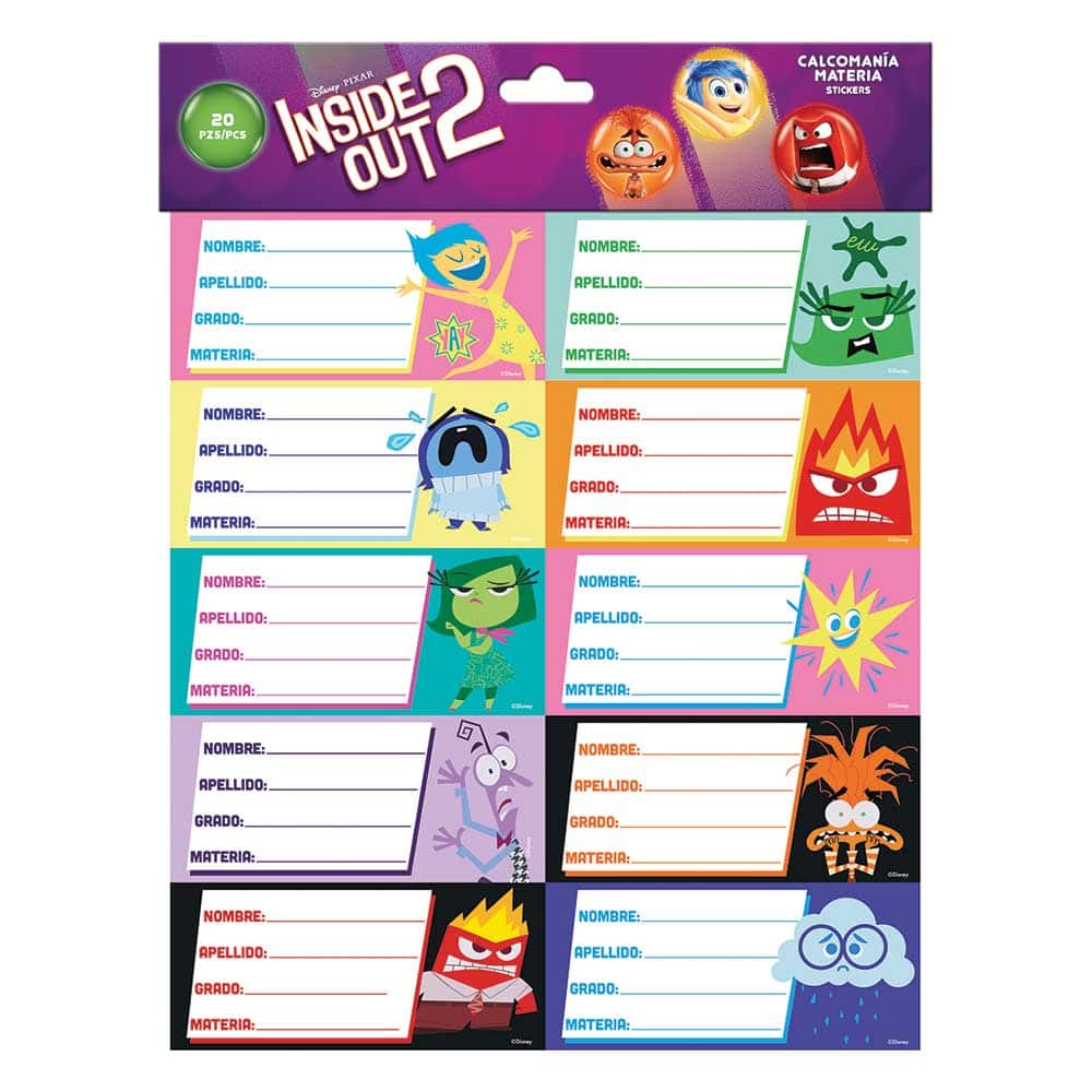Calcomania (Sticker) para Materias Blíster con 20 Stickers Intensamente ...