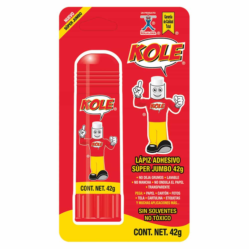 Pegamento Lápiz Adhesivo Tubo de 42 gr Blíster Kole KO-42 MC