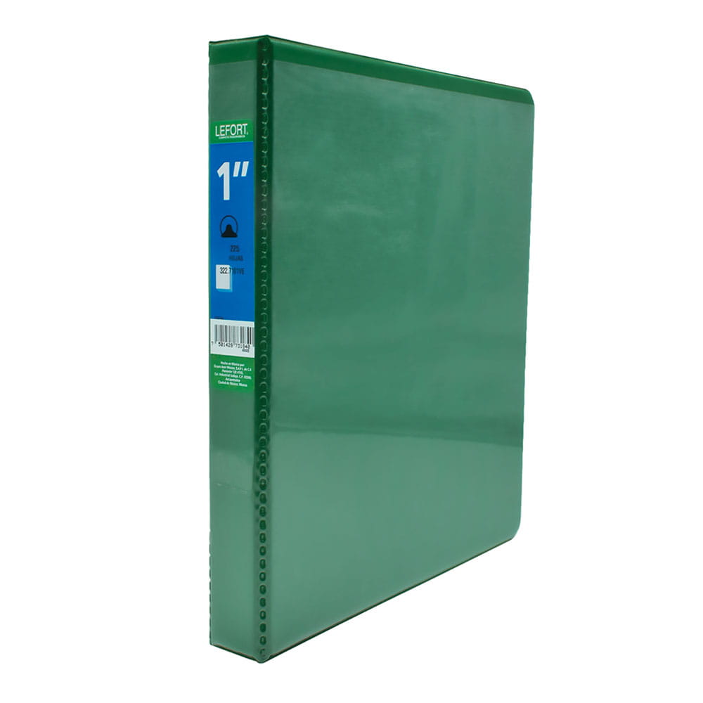 Carpeta con Argolla Vinil Tamaño Carta con Ventana 1" Verde Lefort