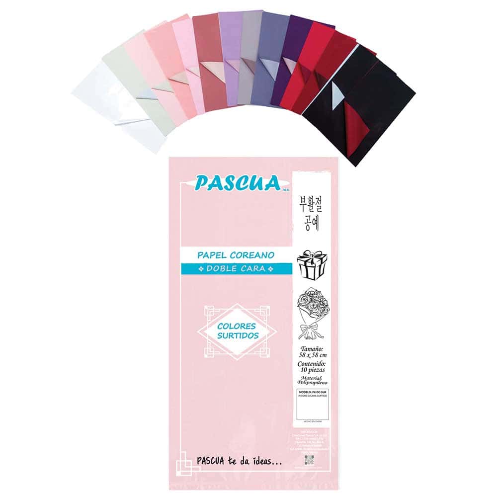 Papel Coreano Doble Cara Surtido C/10