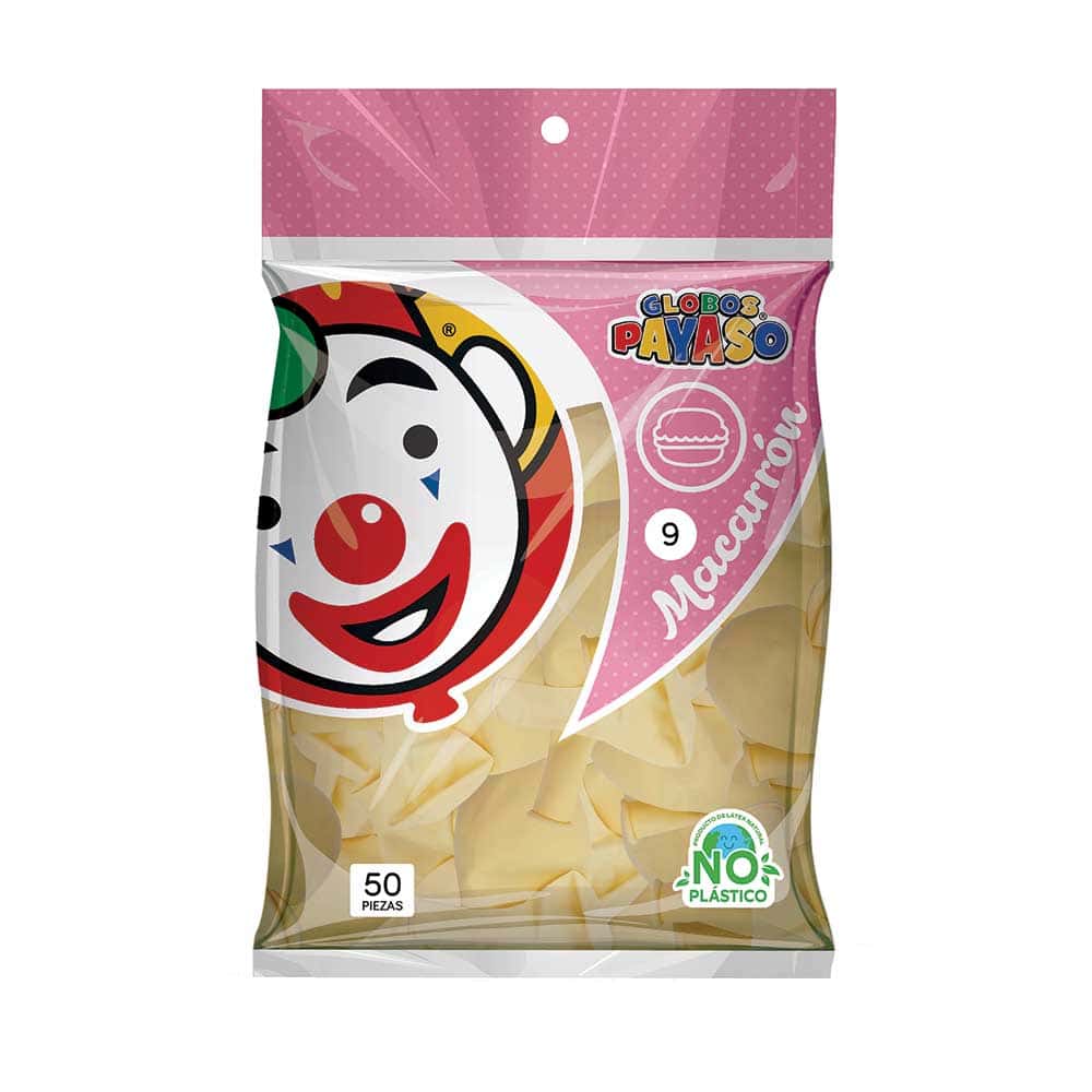 Globo para Fiesta No. 9 Vainilla Bolsa con 50 Globos Macarron 1649