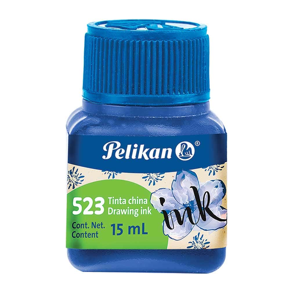 Tinta China 523 Frasco con 15 ml Azul Ultramarino Pelikan