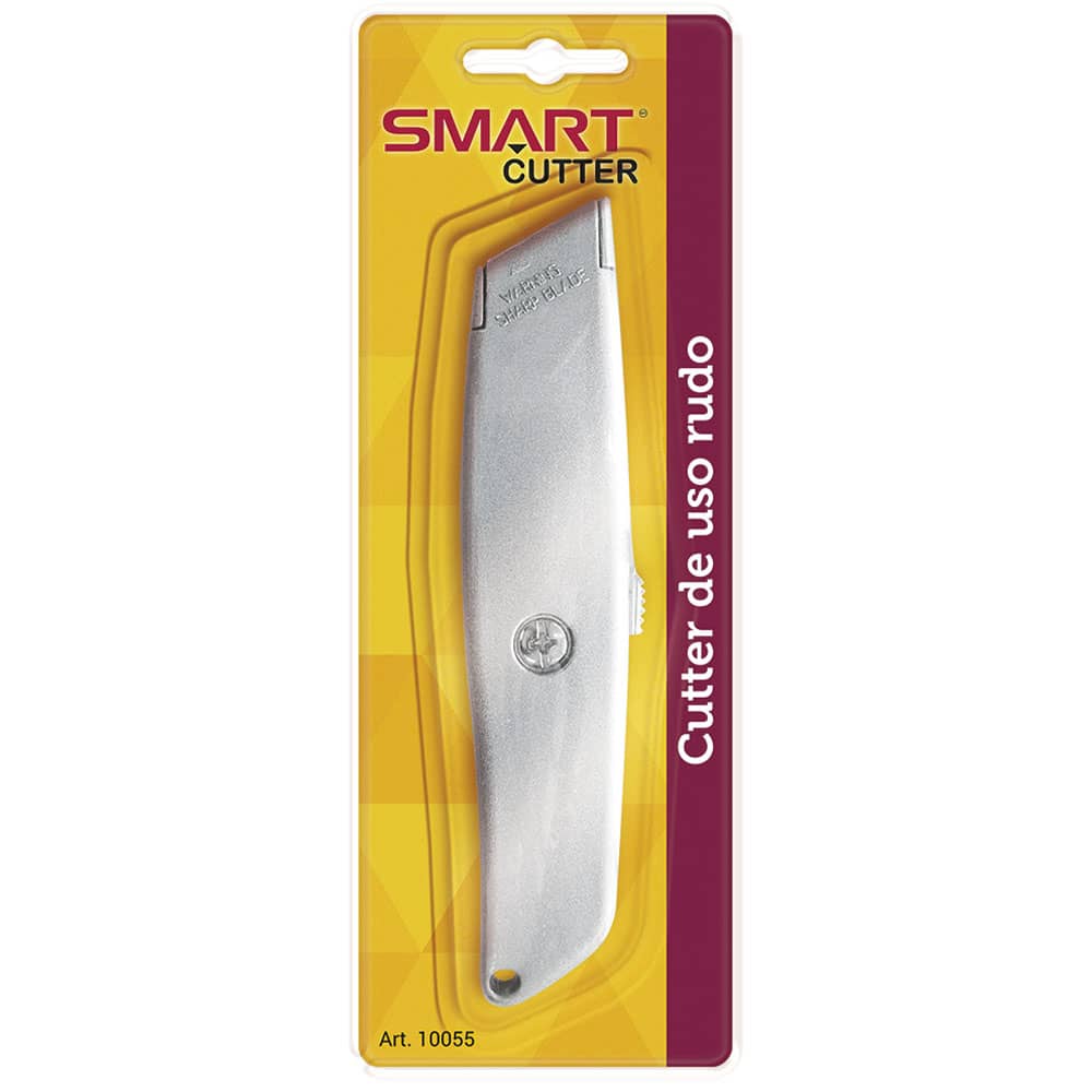 Cutter Navaja Grande Metálico Uso Rudo Blíster Smart