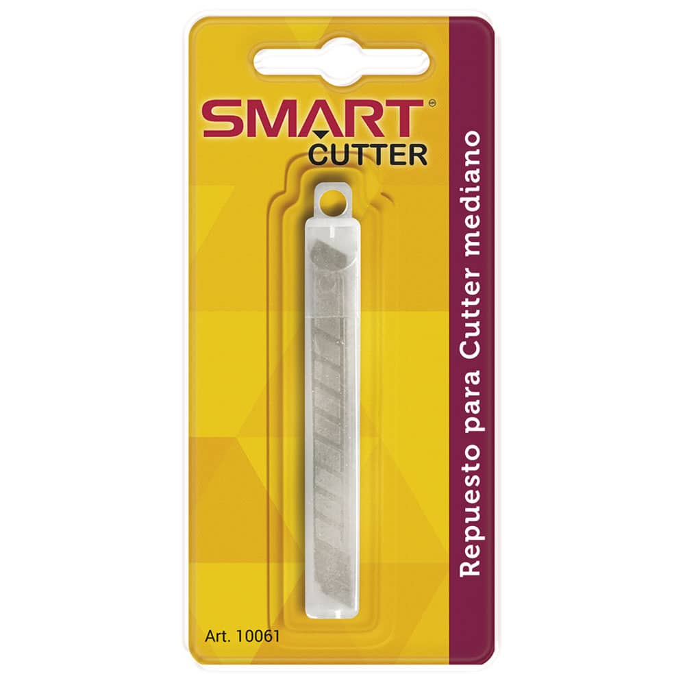 Repuesto para Navaja Cutter Mediano Blíster con 10 Piezas Smart
