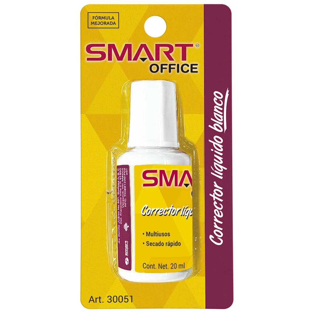 Corrector Líquido Blanco 20 ml Blíster Smart