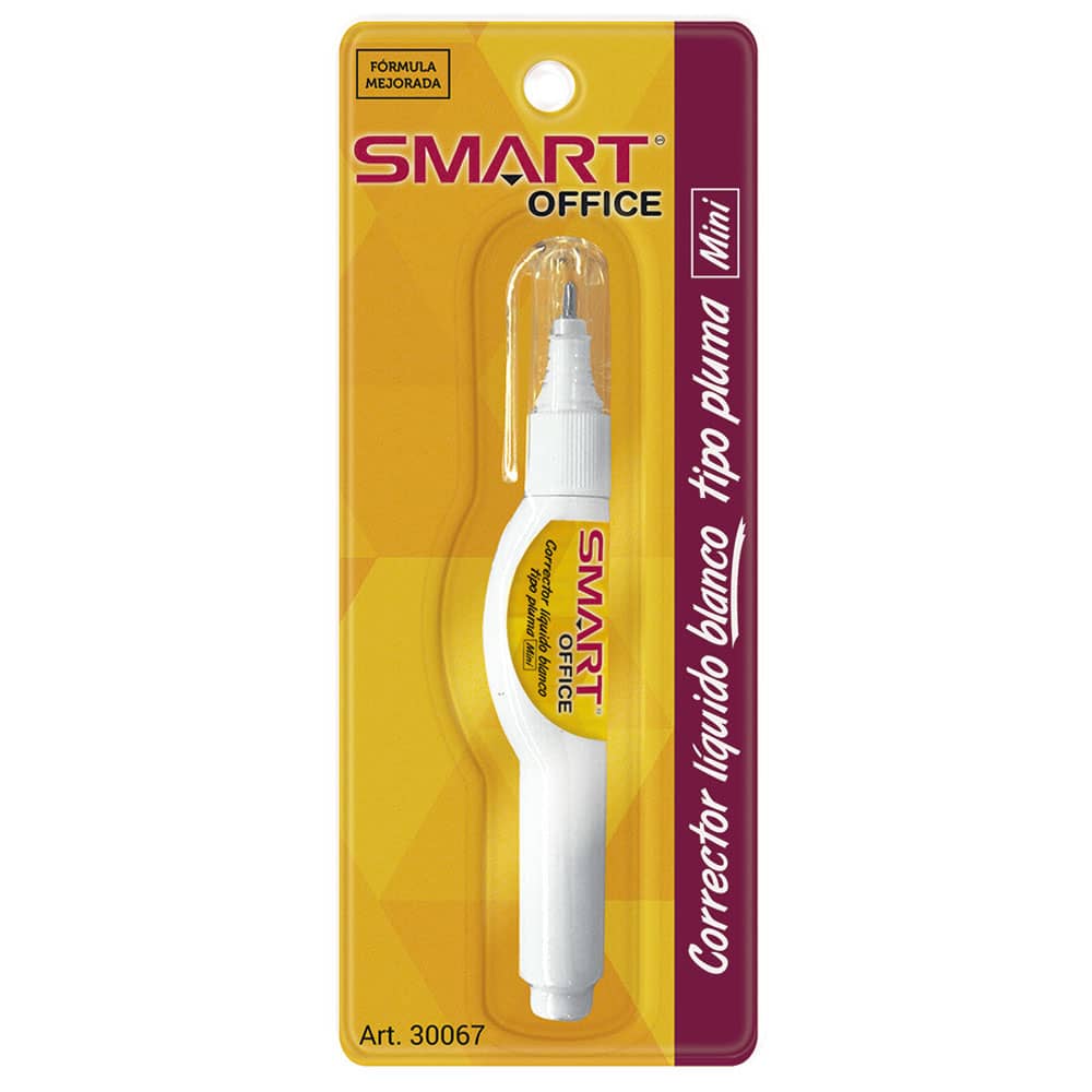 Corrector Líquido Blanco Tipo Pluma Mini Blíster Smart