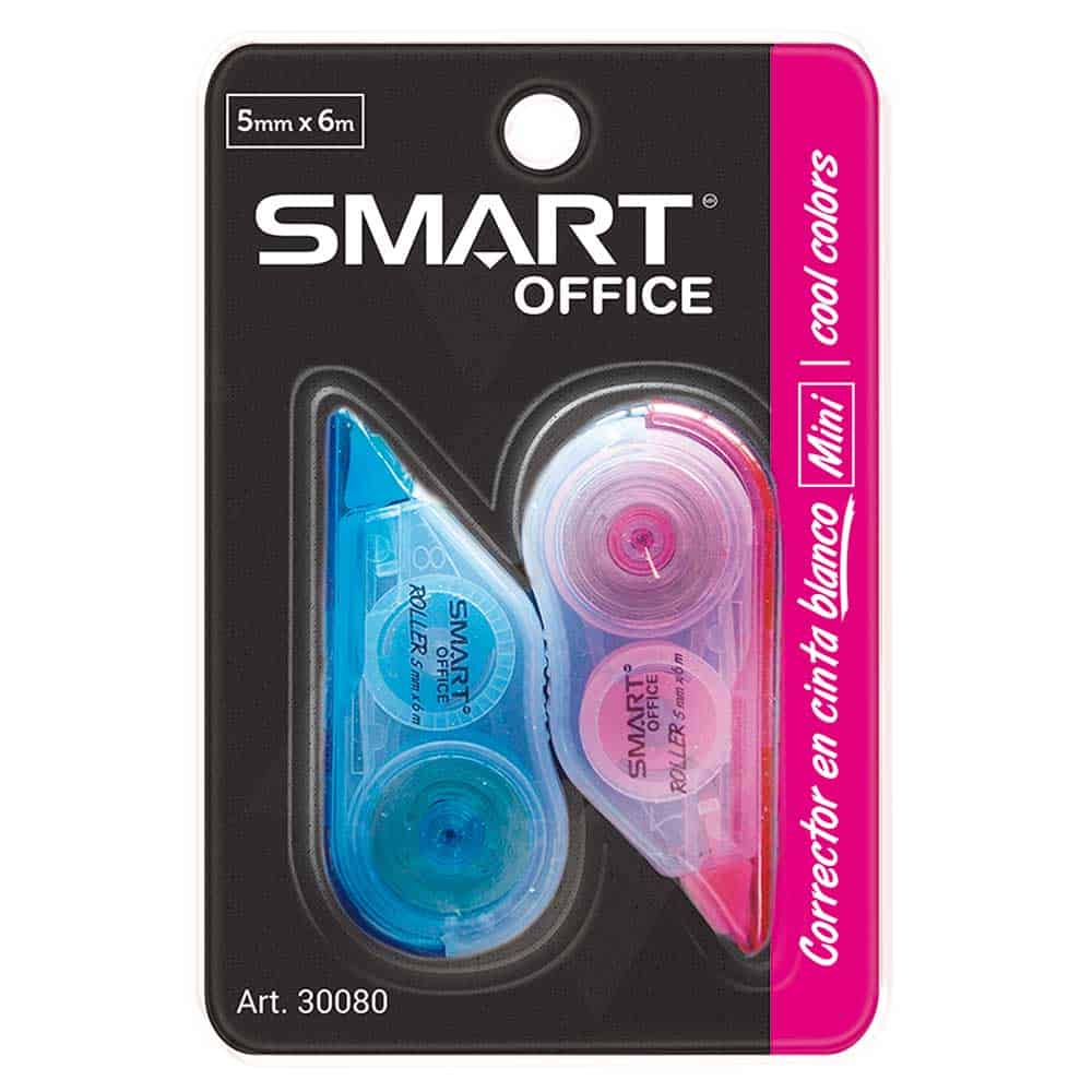 Corrector Roller Cool Colors Mini de 5 mm x 6 m con 2 Piezas Blíster Smart