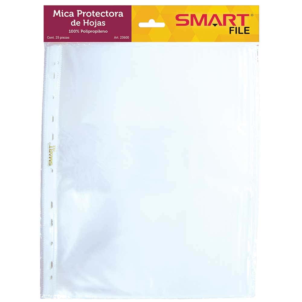 Mica Transparente Tamaño Carta Paquete con 25 Piezas Smart