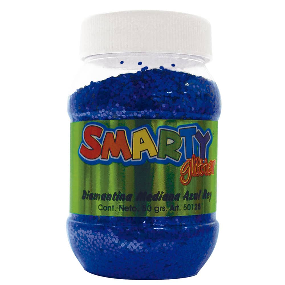 Diamantina Mediana Bote con 50 g Azul Rey Smarty