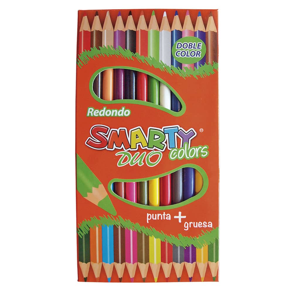 Lápices Doble Color 12 x 24 Redondos Smarty