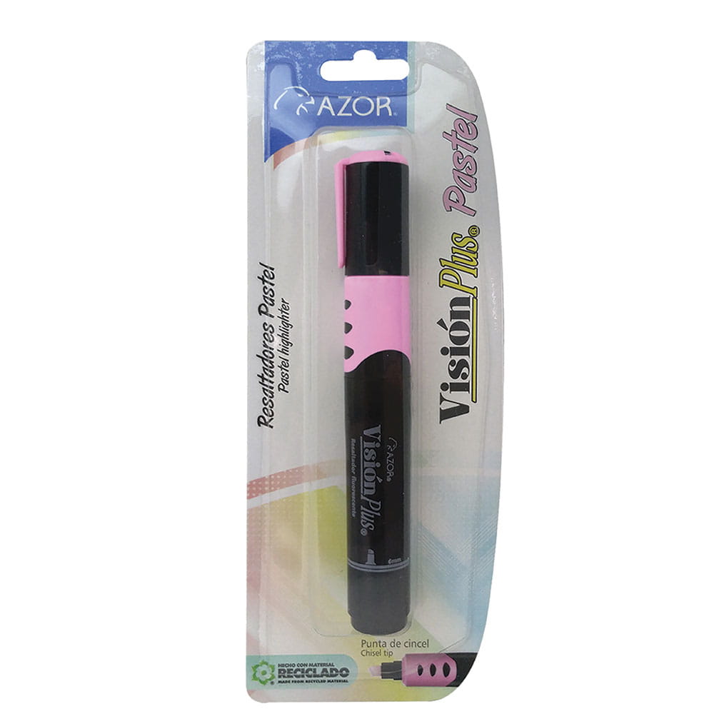 Marcador Fluorescente Grueso Rosa Pastel Blíster Vision Plus