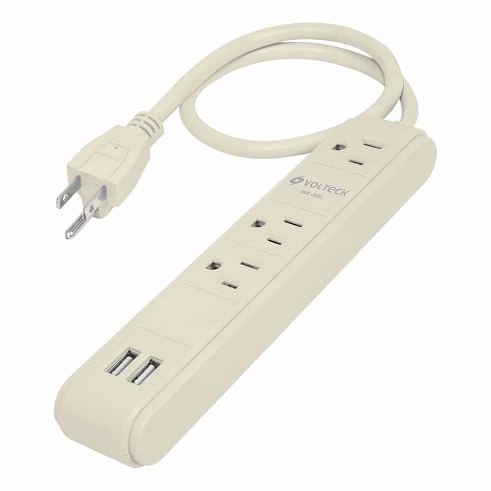 Multicontacto con 3 Entradas y 2 USB Cable de 50 cm MUL-340U Volteck 46089