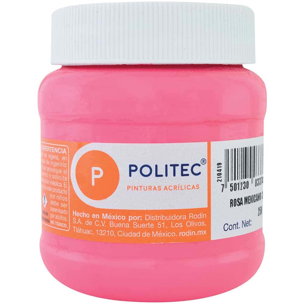 Pintura Acrílica Rosa Mexicano Frasco con 250 ml Politec 33743