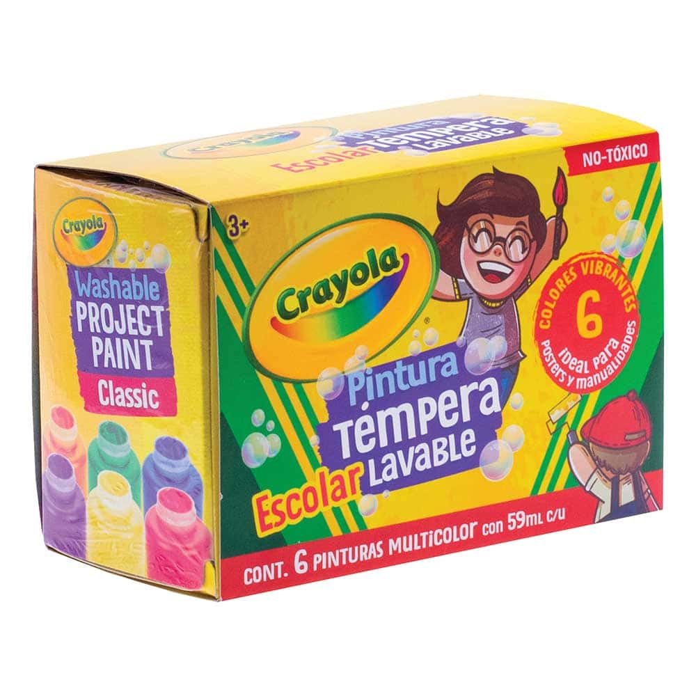 Pintura Digital Tempera Caja con 6 Colores surtidos de 59 ml Crayola 541204