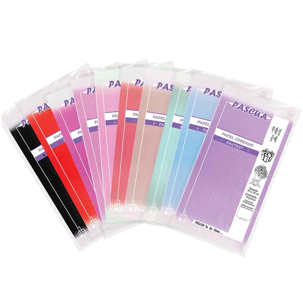 Papel Coreano Fantasy de 58 x 58 cm Diseños Surtidos Paquete con 10 ...