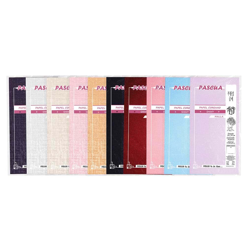 Papel Coreano Shiny de 58 x 58 cm Diseños Surtidos Paquete con 10 ...