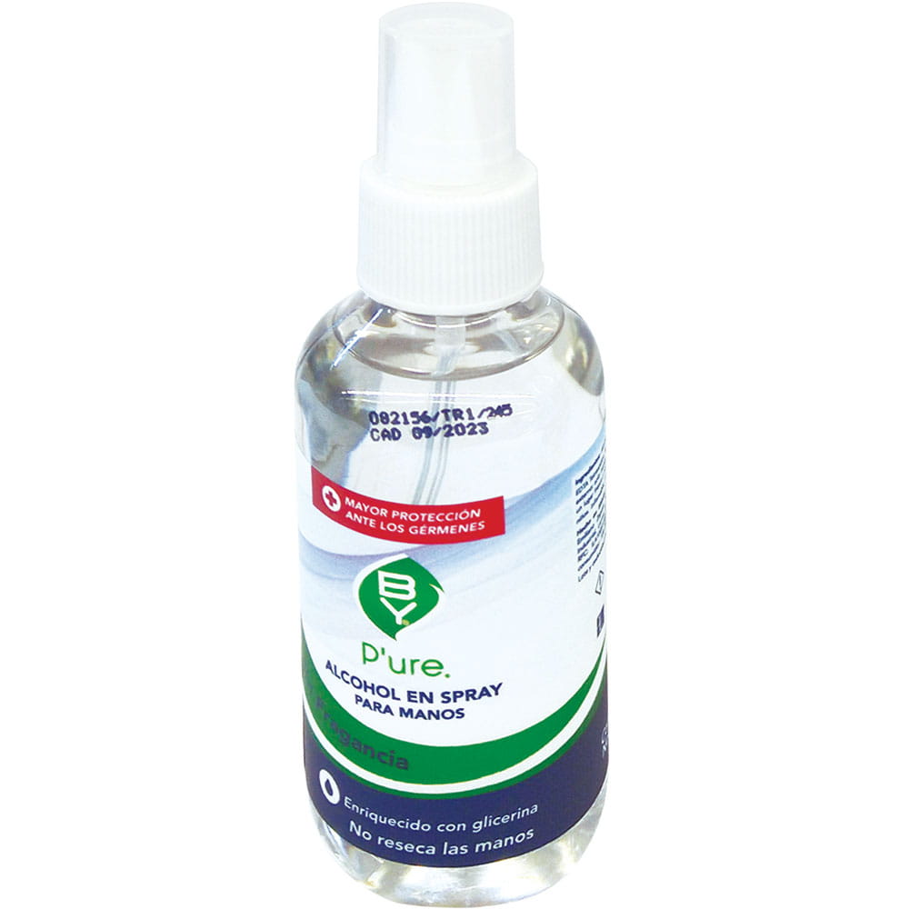Alcohol en Spray para Manos de 125 ml By Pure ALC125