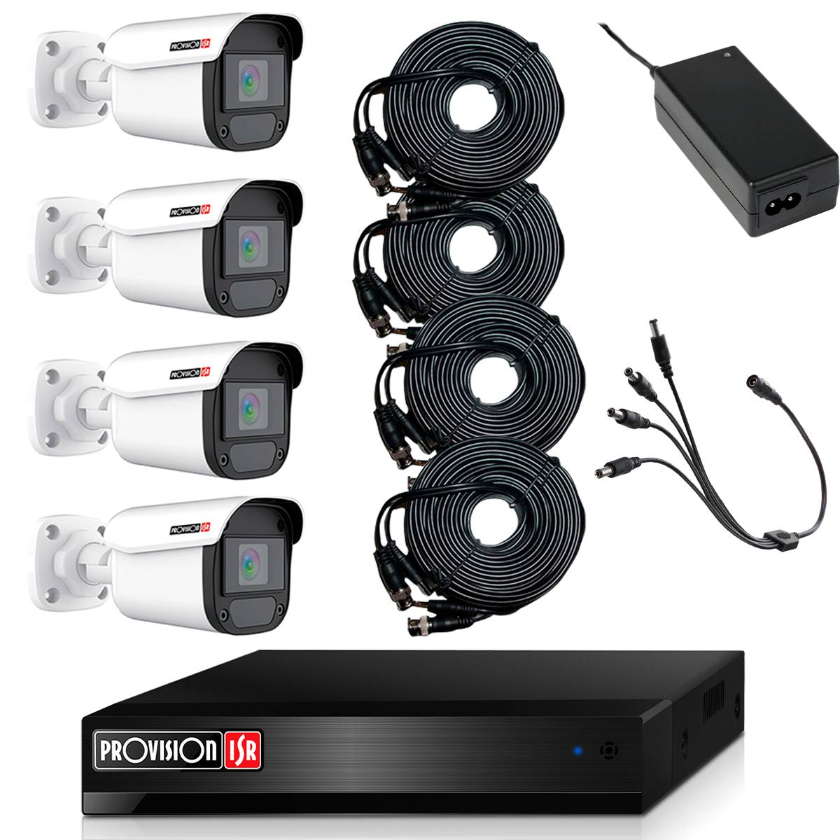 KIT de Videovigilancia de 4 cámaras de 2 MP Policarbonato - 4 cables ...