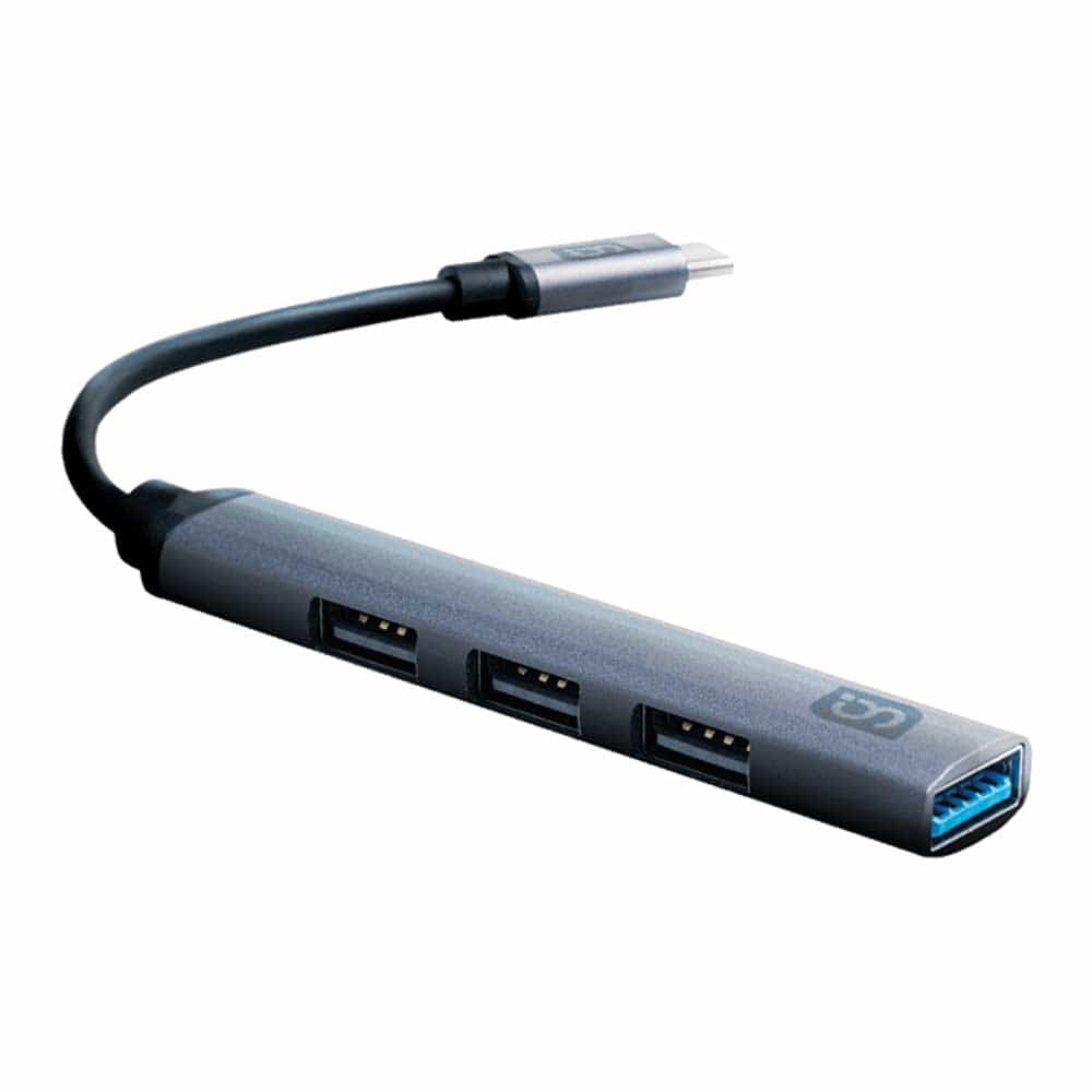 Conector Hub USB Tipo C de 4 Puertos Plata Green Leaf 18-3512