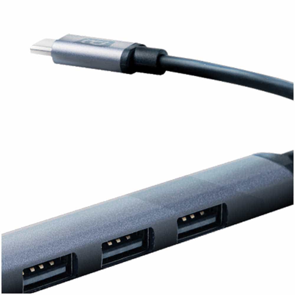 Conector Hub USB Tipo C de 4 Puertos Plata Green Leaf 18-3512