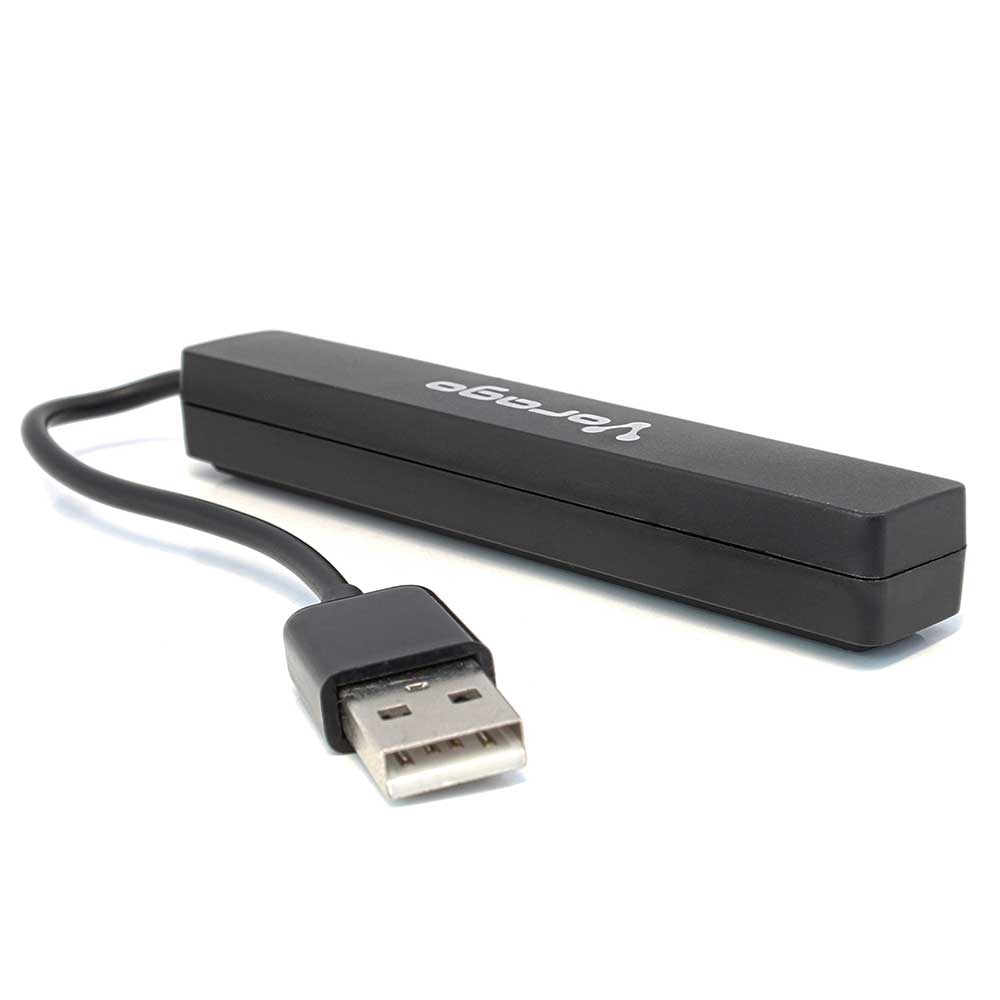 Conector Hub USB de 4 Puertos Negro Vorago HU-100