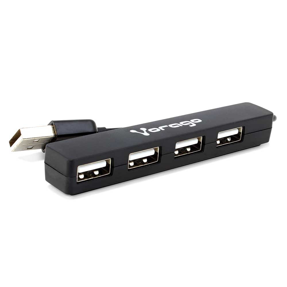 Conector Hub USB de 4 Puertos Negro Vorago HU-100