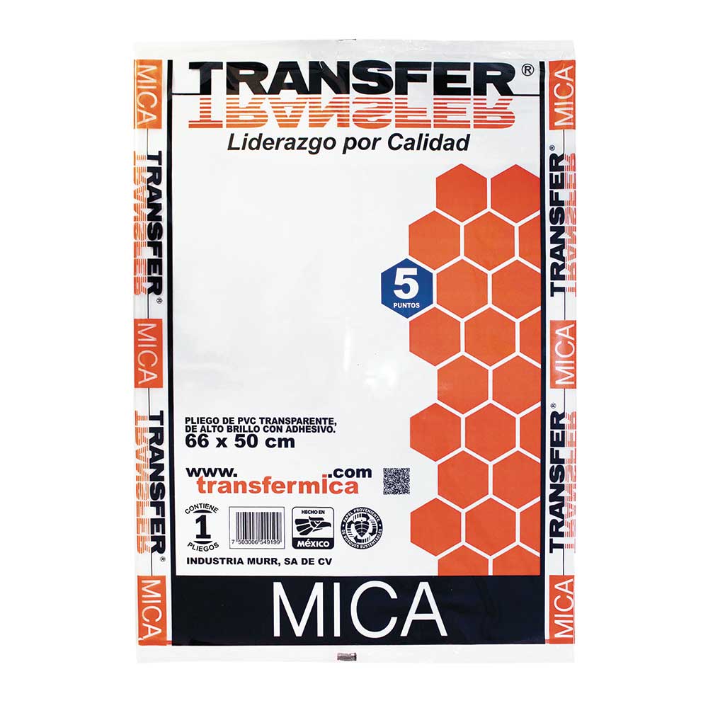 Mica Autoadherible de 66 x 51 cm Transfer
