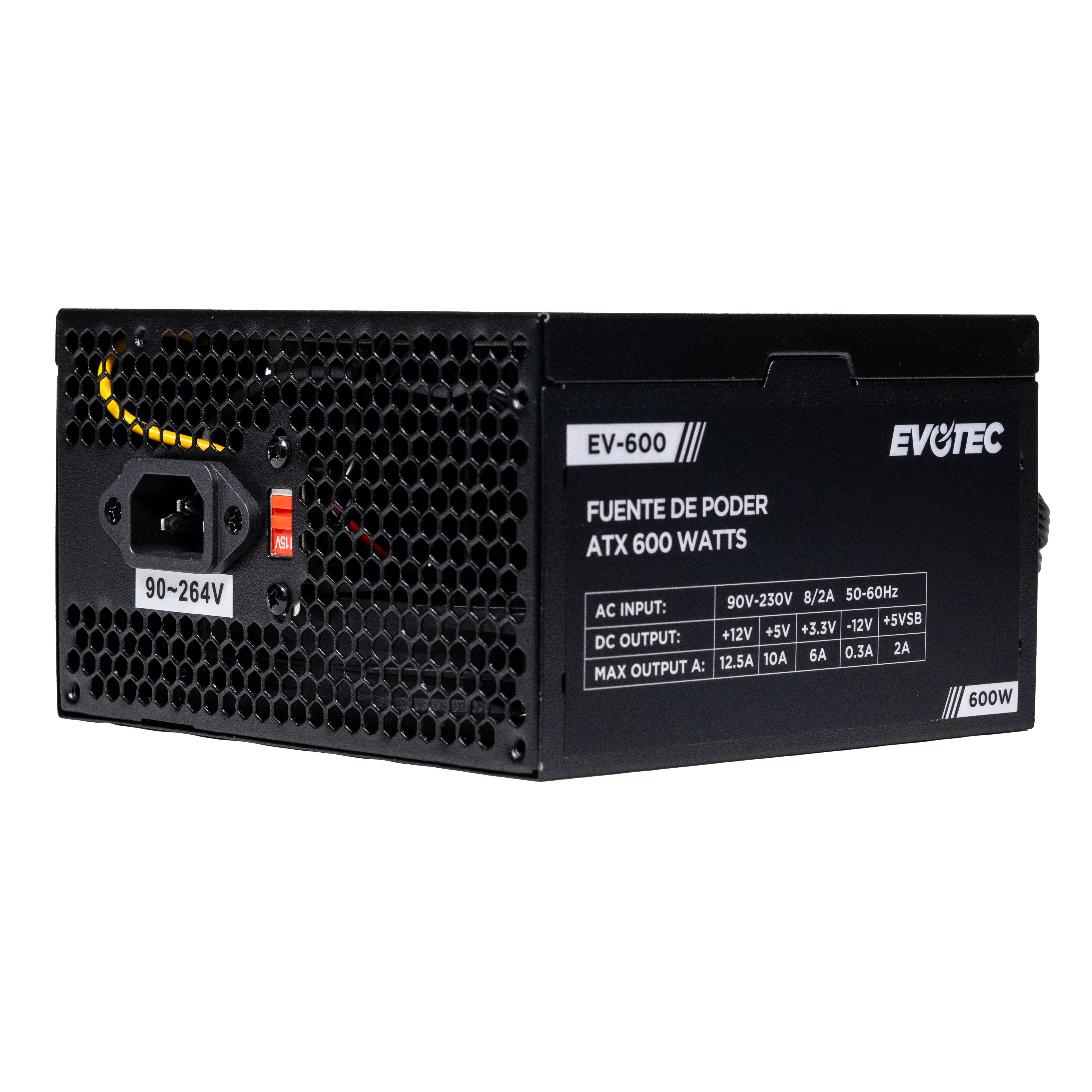 Fuente De Poder Evotec De 600W Ev-600